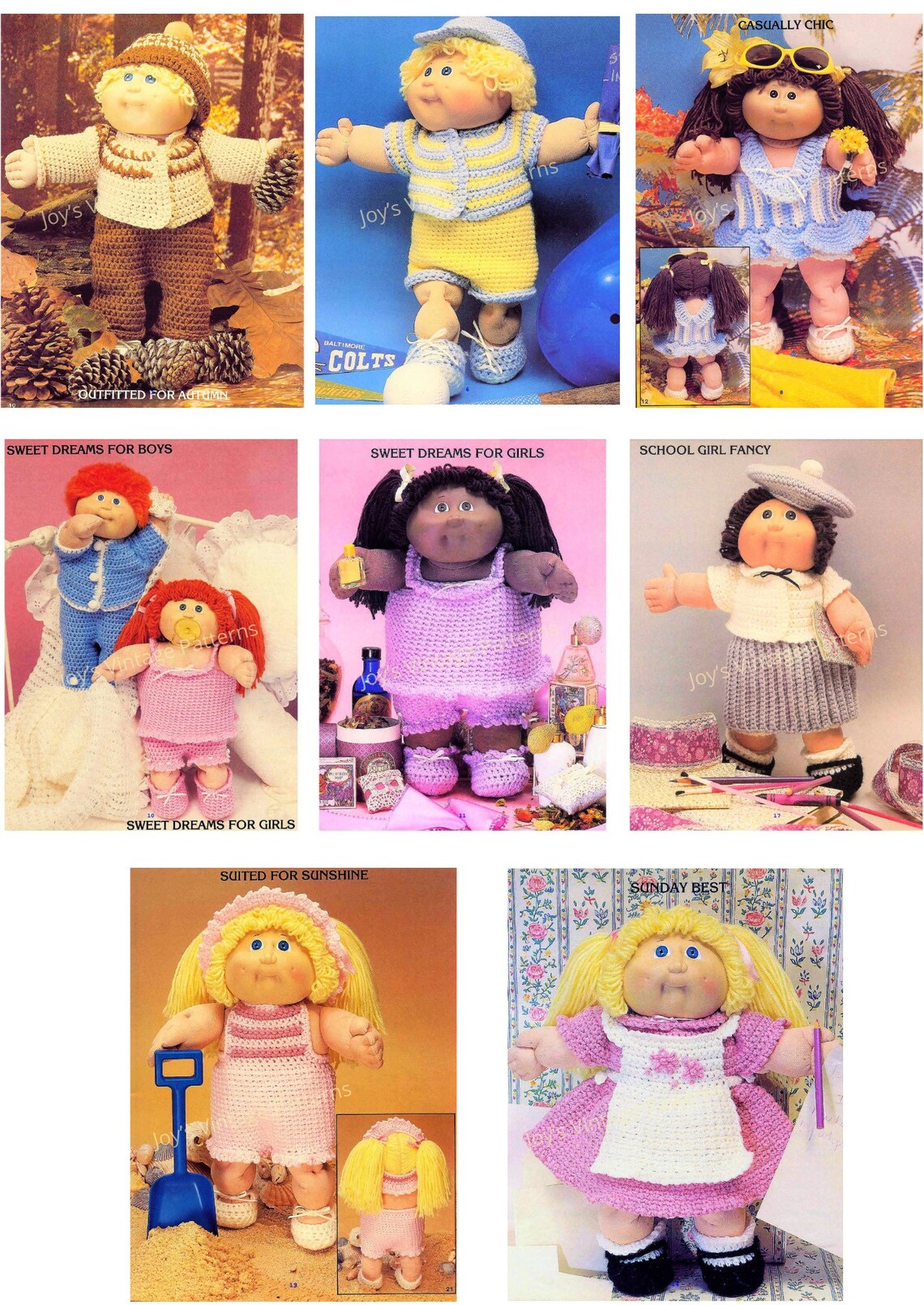 20 Piece Vintage Cabbage Patch Kids Outfits Crochet Patterns - Etsy