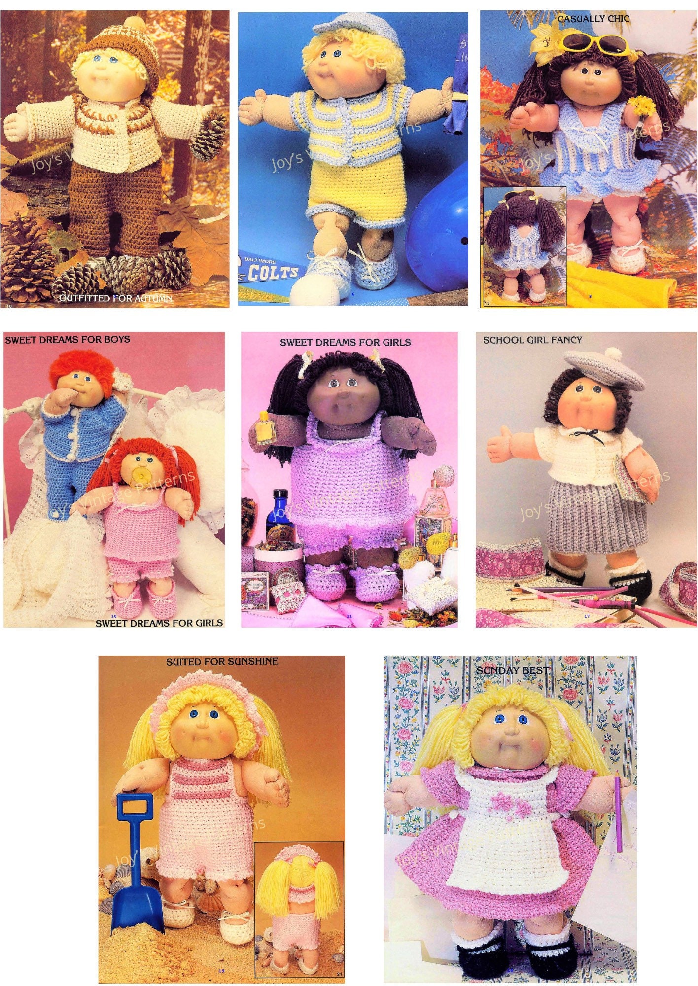 20 Piece Vintage Cabbage Patch Kids Outfits Crochet Patterns - Etsy