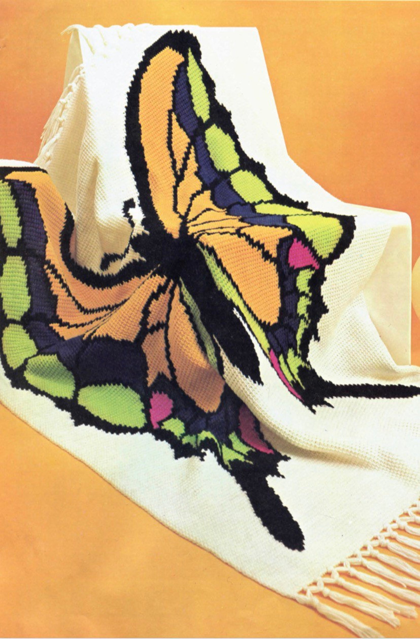 Gorgeous Butterfly Afghan Vintage Crochet Pattern Instant Digital ...