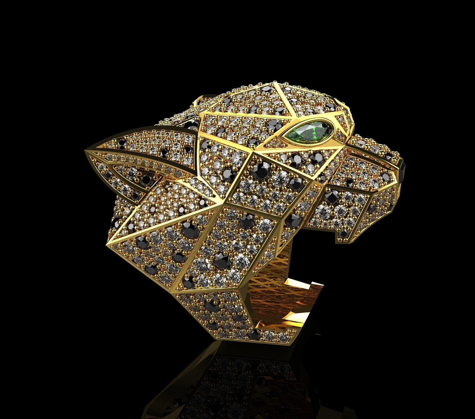 14k Gold Over Tiger Ring Diamond Tiger Ring Man Tiger Ring - Etsy