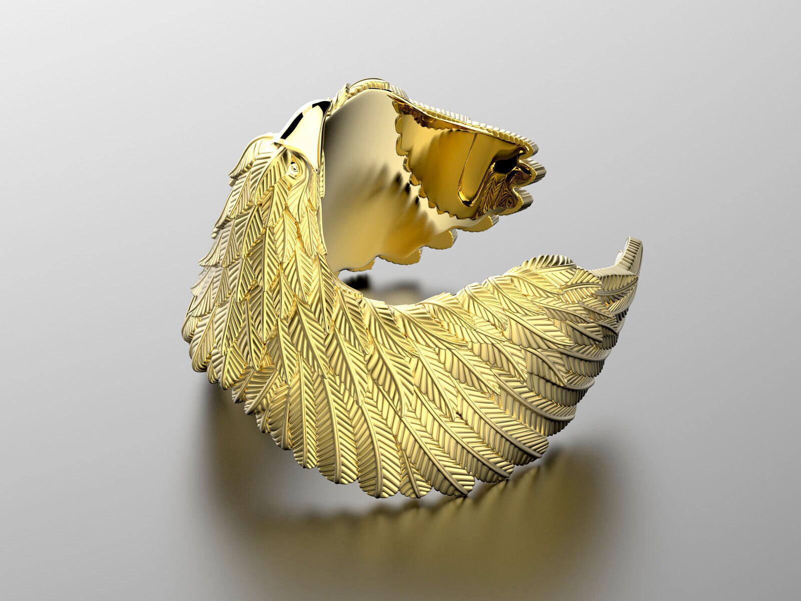 14k Yellow Gold Over Eagle Ring American Eagle Ring Bird - Etsy