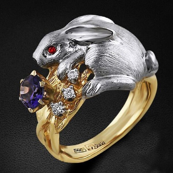 Rabbit Ring - Etsy