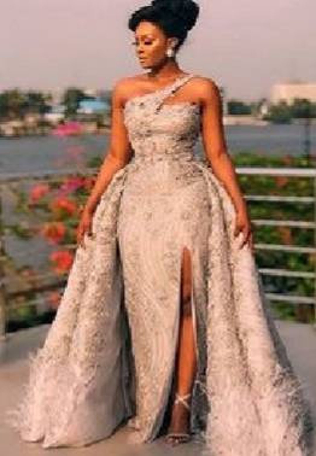 African Lace Prom Dress: Ready to Wear Party Gown - Etsy