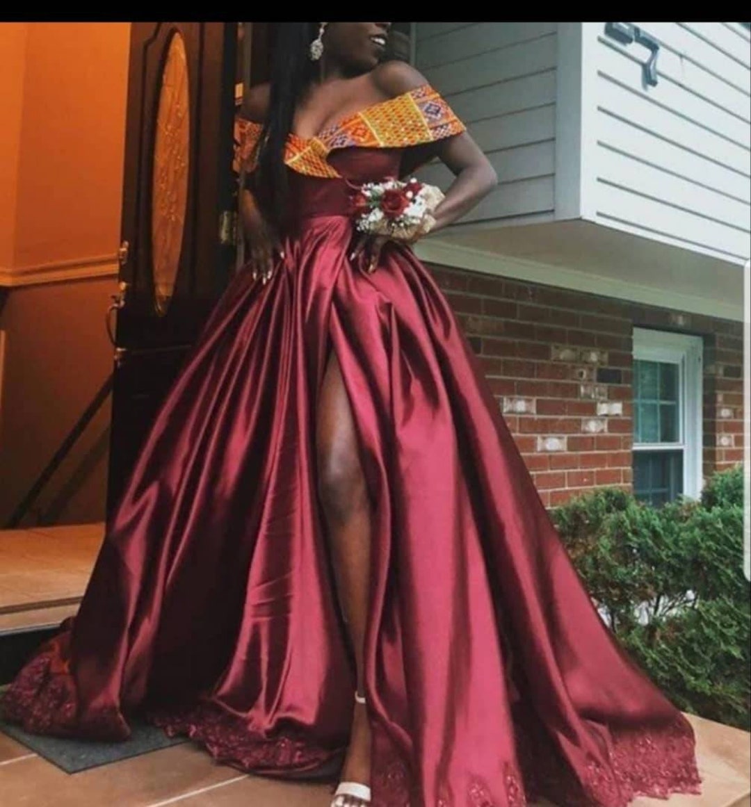 Ankara Prom Dress: African Print Off-shoulder Gown - Etsy
