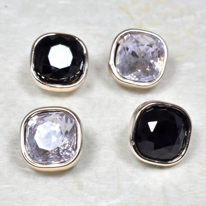 Black Rhinestone Buttons - Etsy