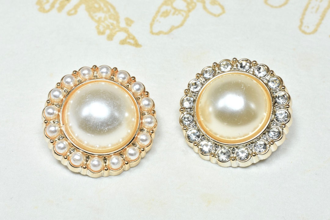 18mm,21mm,25mm Glamorous Diamante Pearl Buttons,super Shiny Rhinestone ...