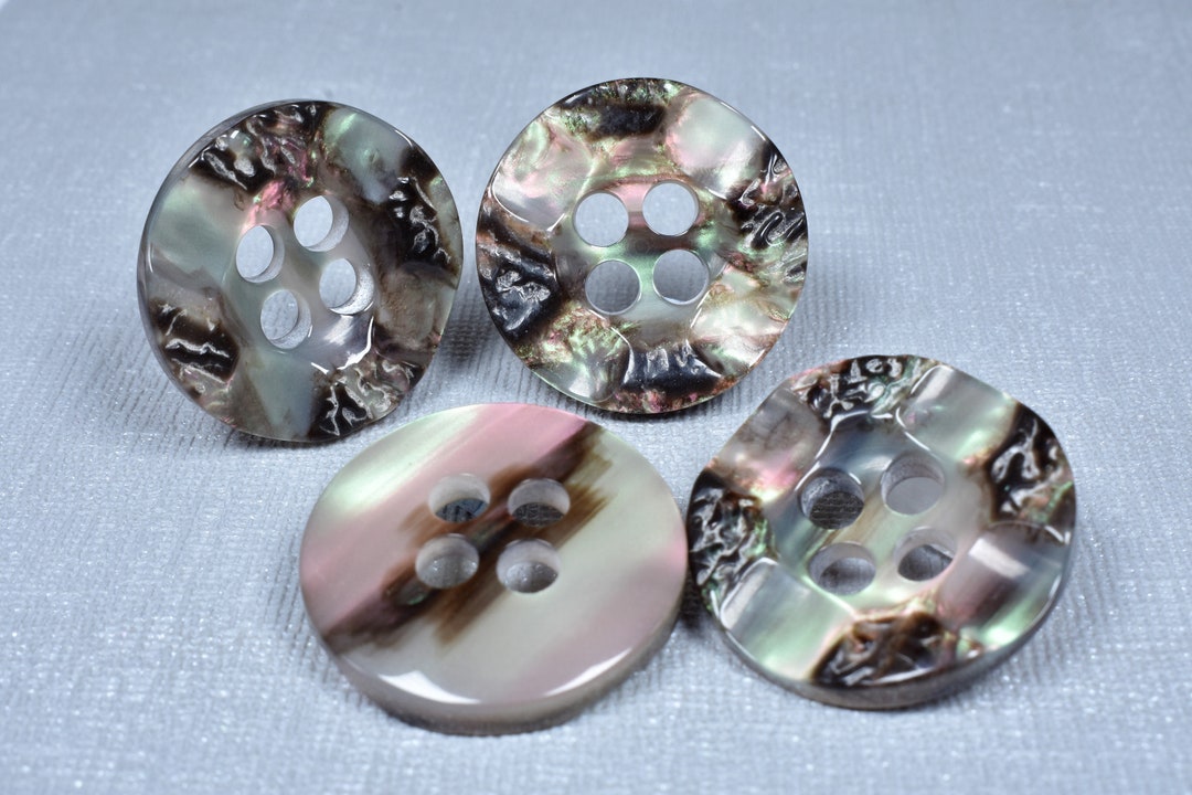 6 , 17mm 25mm Glorious Iridescent Pearlized Poly Button,lovely Abalone ...