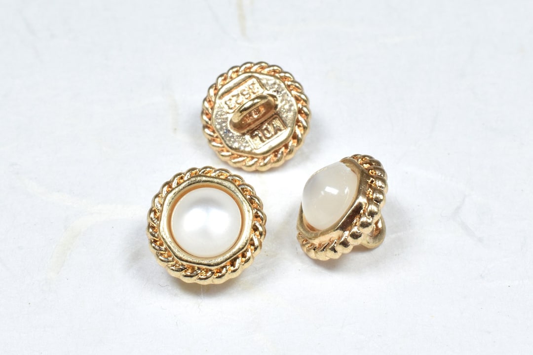 10mm/16l Super Glossy Gold Metal Buttons, Vintage Style Tiny Blouse ...