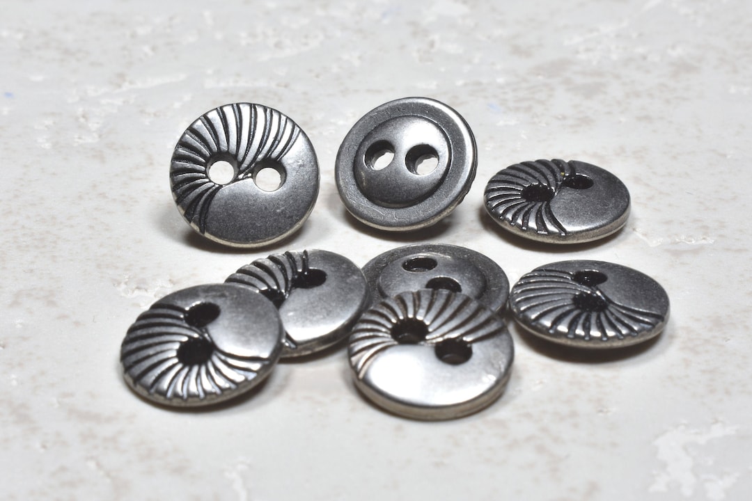 11mm/18l Small Pewter Metal Buttons Lovely Wave Pattern - Etsy