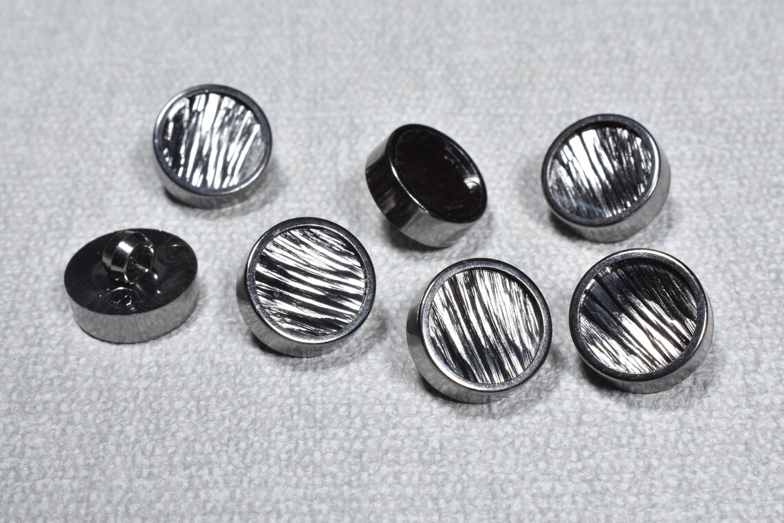 12.5mm15mm Gunmetal Shank Buttons Black Metallic Poly - Etsy