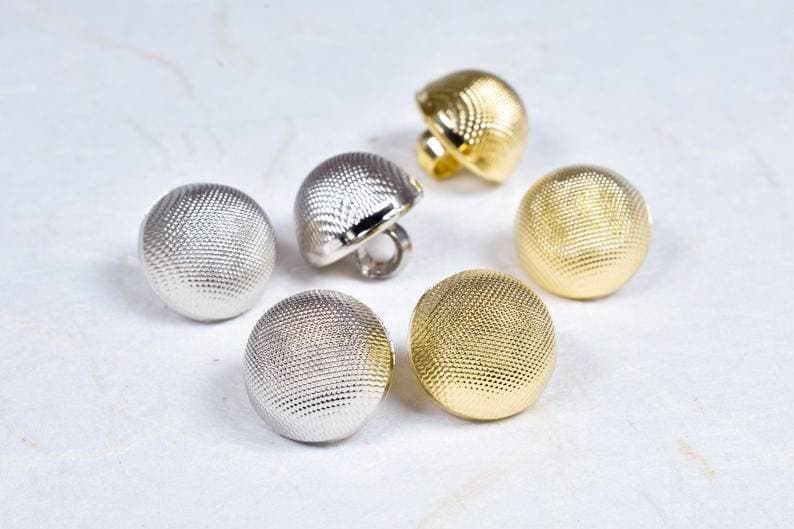 11.5mm15mm Small Goldsilver Dome Shank Buttons Metal Look - Etsy Denmark