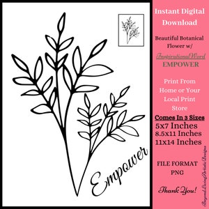 Empower Inspirational Word Wall Art, Wall Decor, Printable Art, Minimal ...