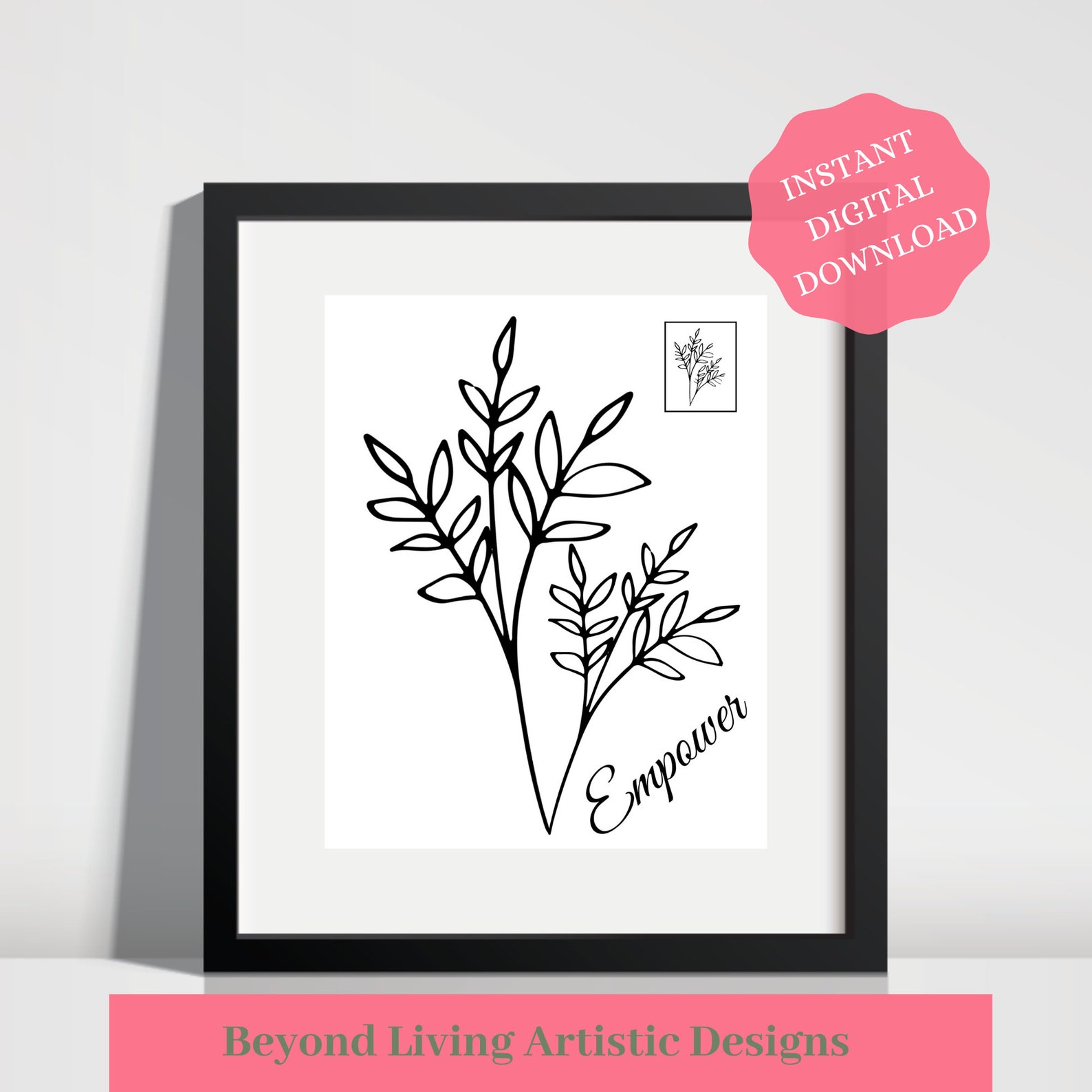 Empower Inspirational Word Wall Art, Wall Decor, Printable Art, Minimal ...