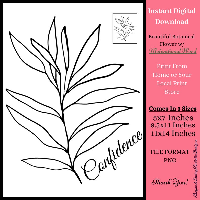 Confidence Inspirational Word Wall Art, Wall Decor, Printable Art ...