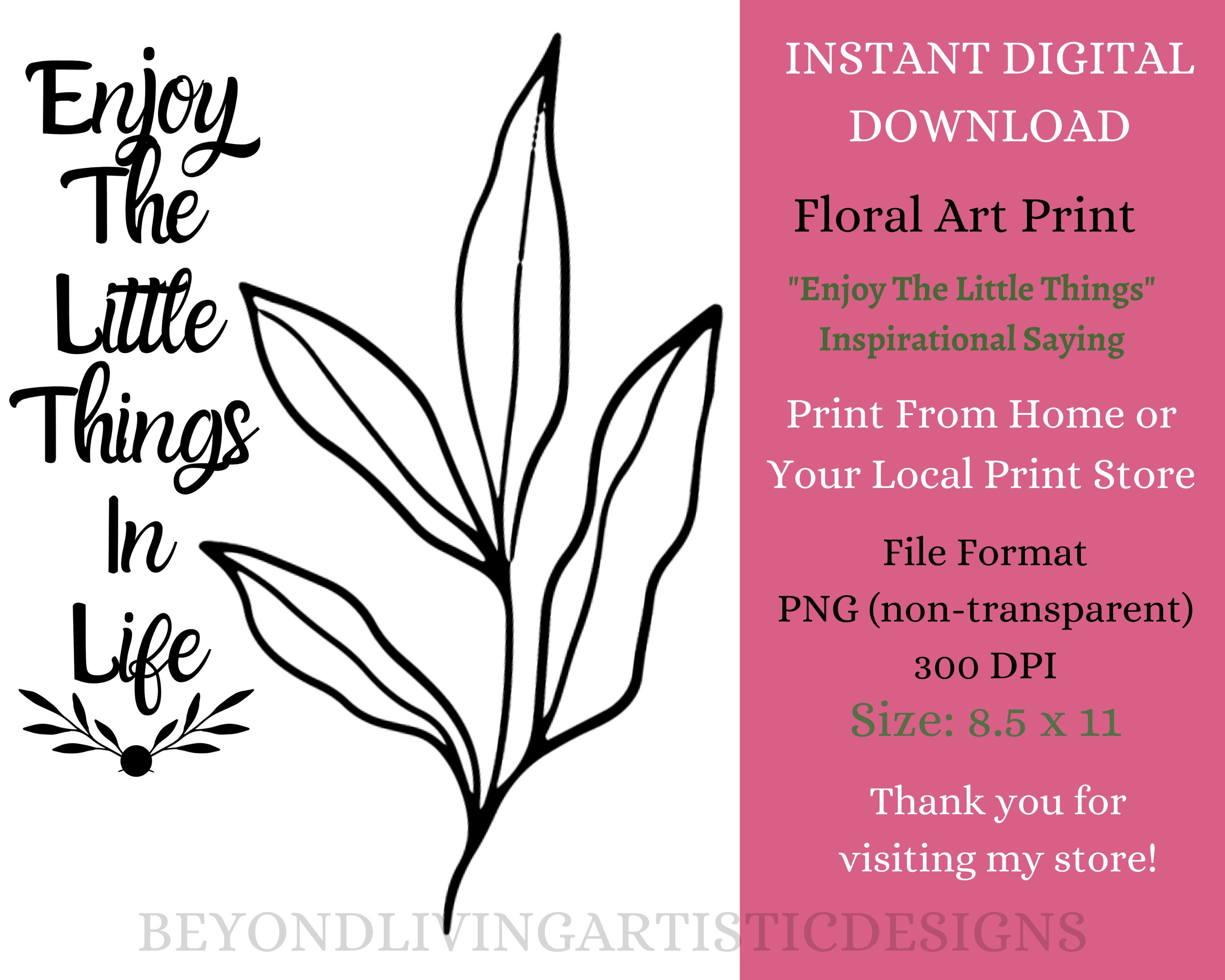Enjoy the Little Things in Life Inspirational Art Print Quote for ...