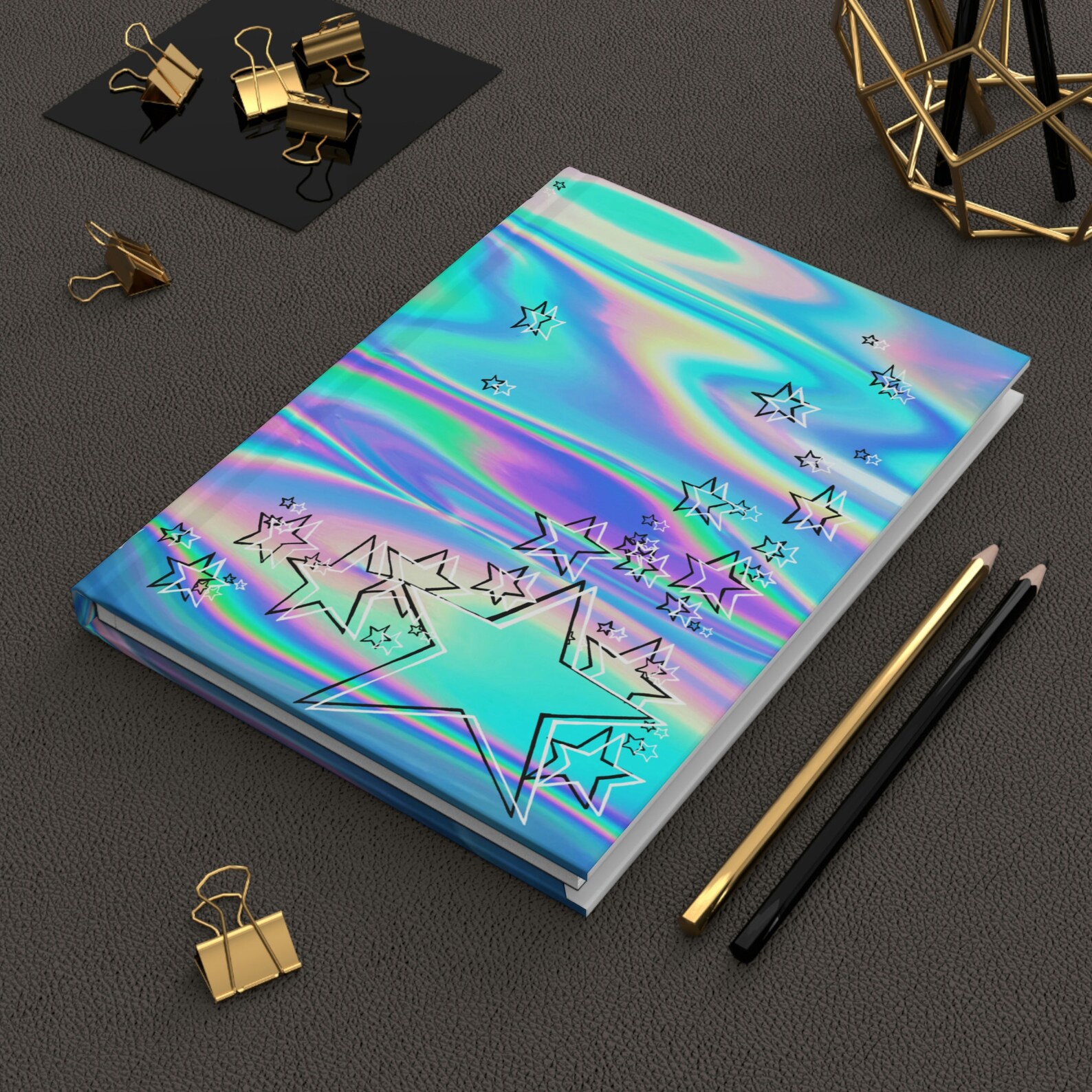 Psychedelic Spill Star Power Blank Journal - Etsy