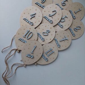 Baby Balloon Milestone Cards Wooden Milestone Discs Newborn Photography ...