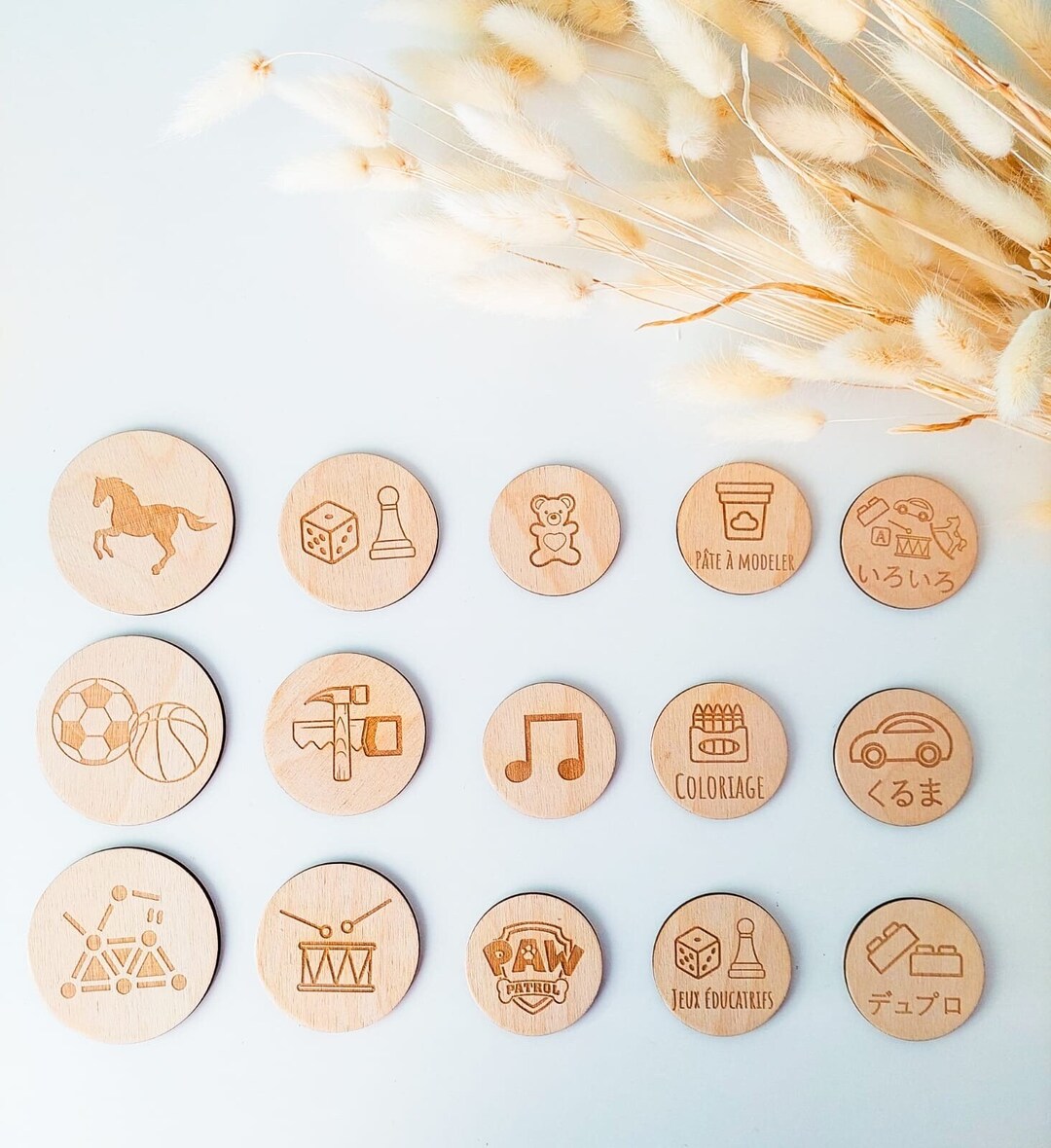 Montessori 100 Wooden Labels for Toys Storage Wooden Labels for Trofast ...