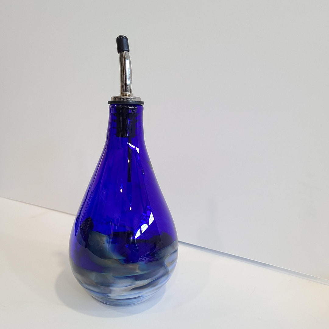 Blue Olive Oil Bottle Vinegar Dispenser Metal Food Grade Pour Spout ...