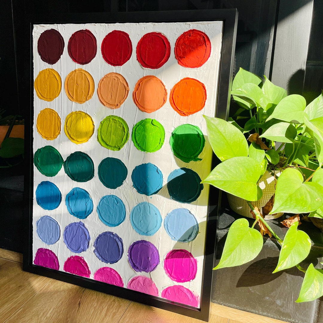 Colorful Modern Textured Abstract Canvas Framed Wall Art | Spackle ...