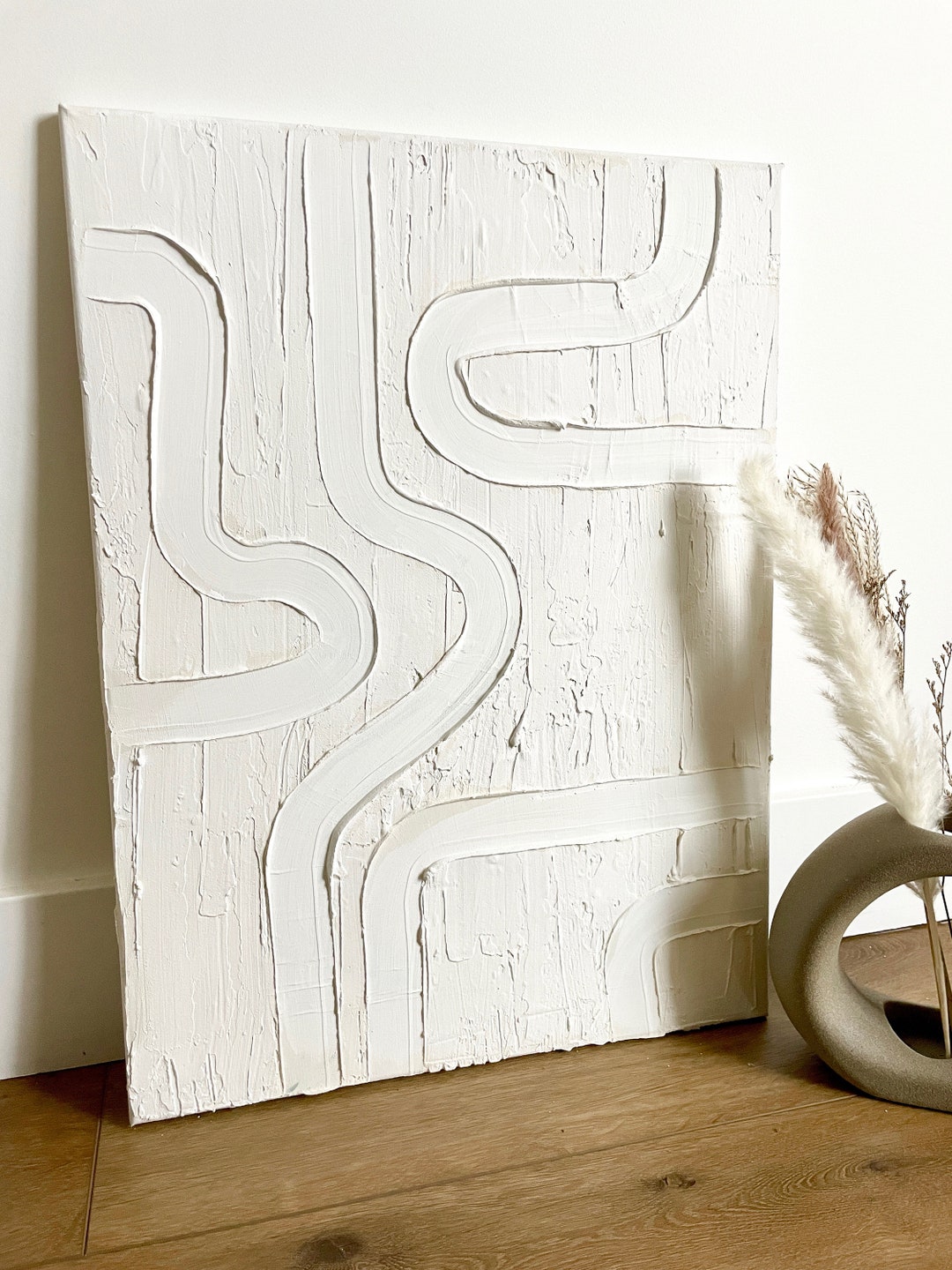 Textured Abstract Canvas Wall Art | Spackle Art | Minimalist Modern ...