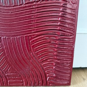 Maroon Textured Abstract Canvas Wall Art | Neutral Modern Wall Decor ...