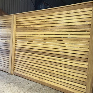 Hardwood Driveway Gates Wooden Gates Flat Top Iroko or Sapele Custom ...