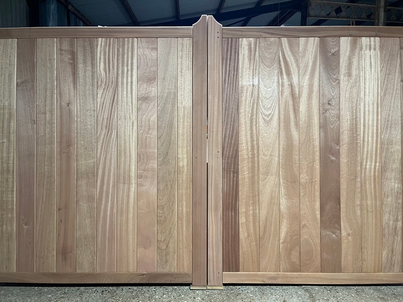 Wooden Driveway Gates New Hardwood Modern Garden Iroko or Sapele Custom ...