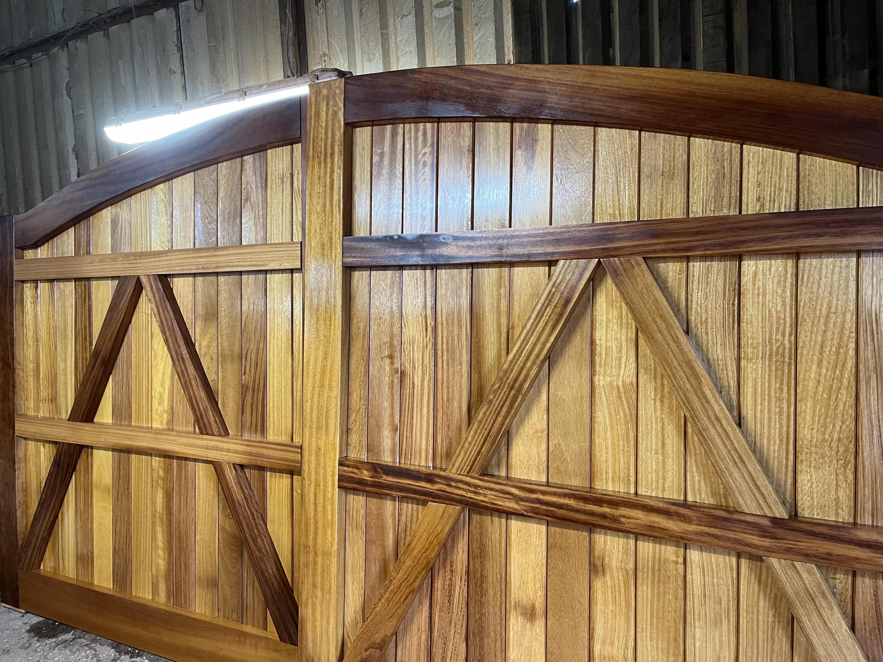 Hardwood Driveway Gates, Large Timber Frame Construction, Iroko or ...