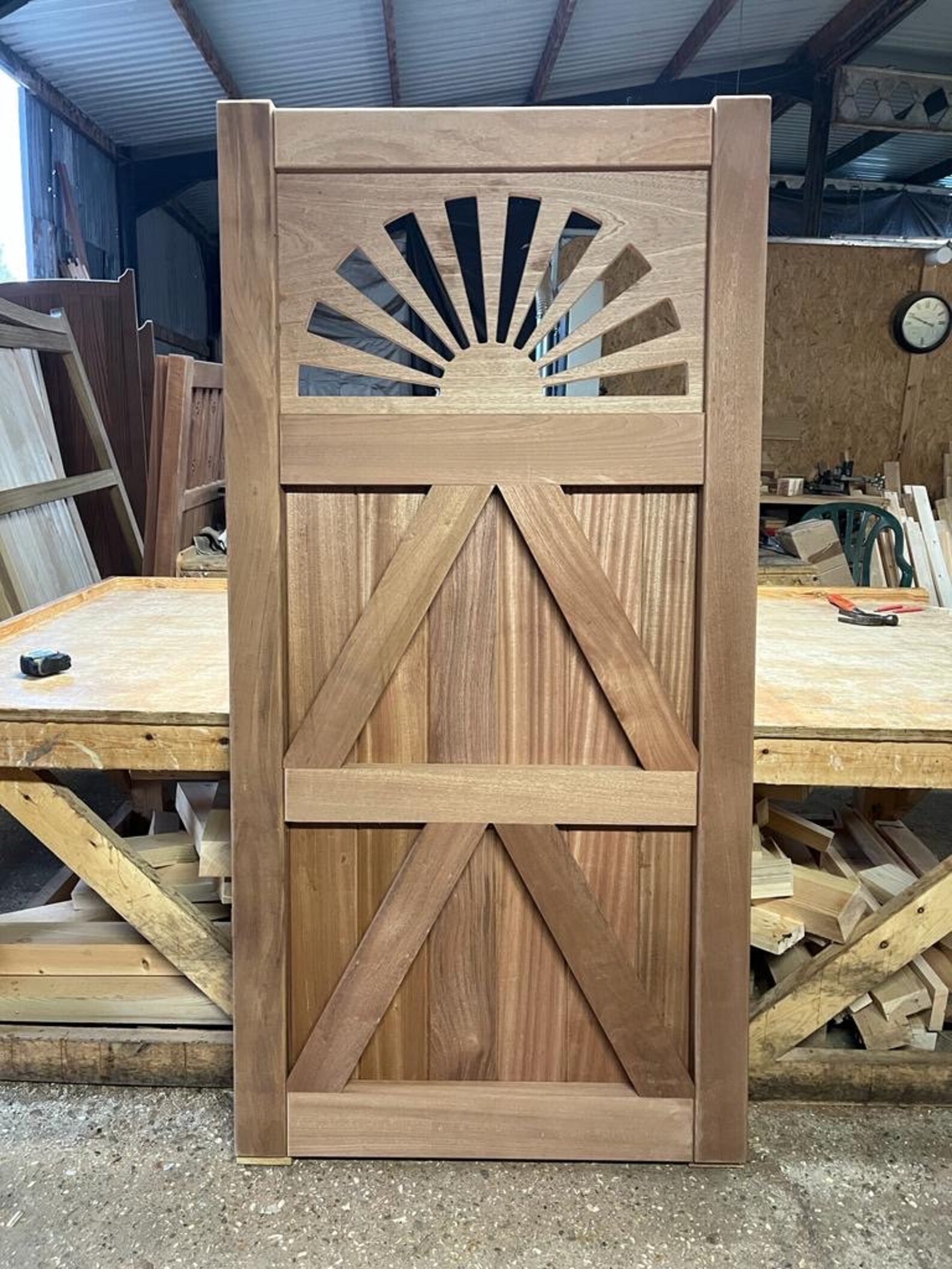1920s Sunshine Gate Heavy Duty 70mm Sapele Hardwood Custom Made Sizes ...