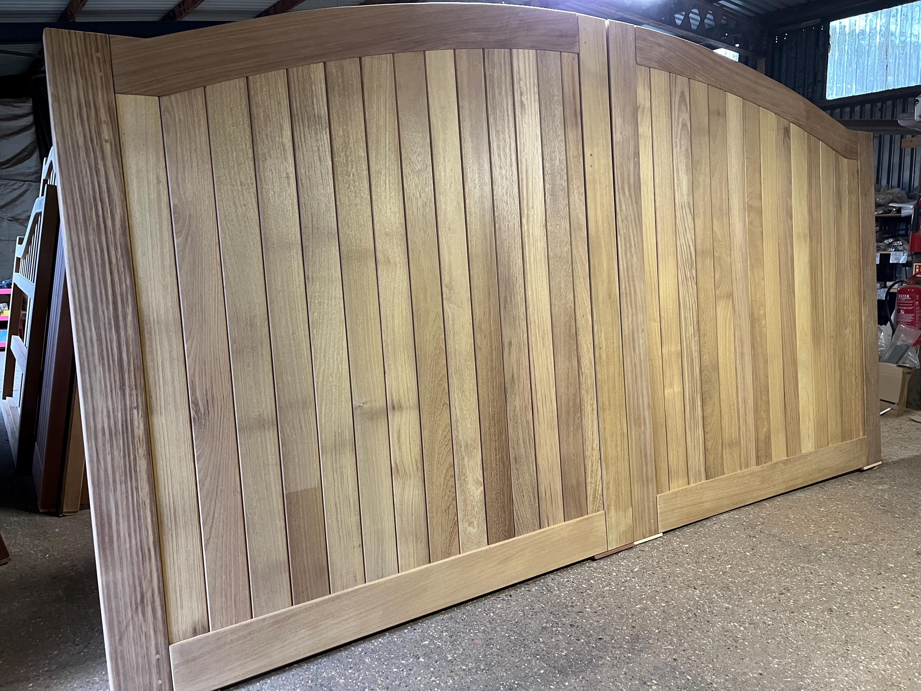 Hardwood Driveway Gates, Large Timber Frame Construction, Iroko or ...