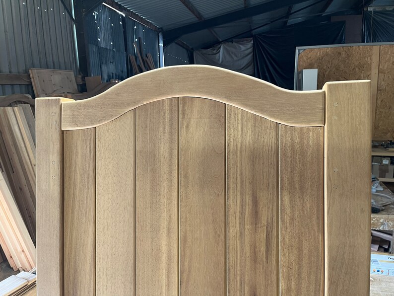 Wooden Gate Swan Neck Hardwood Gates 70mm Iroko or Sapele Garden ...