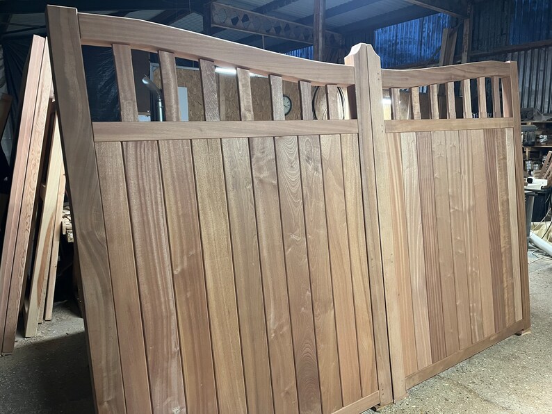 Hardwood Driveway Gates Available in Iroko or Sapele, Custom Made Gate ...