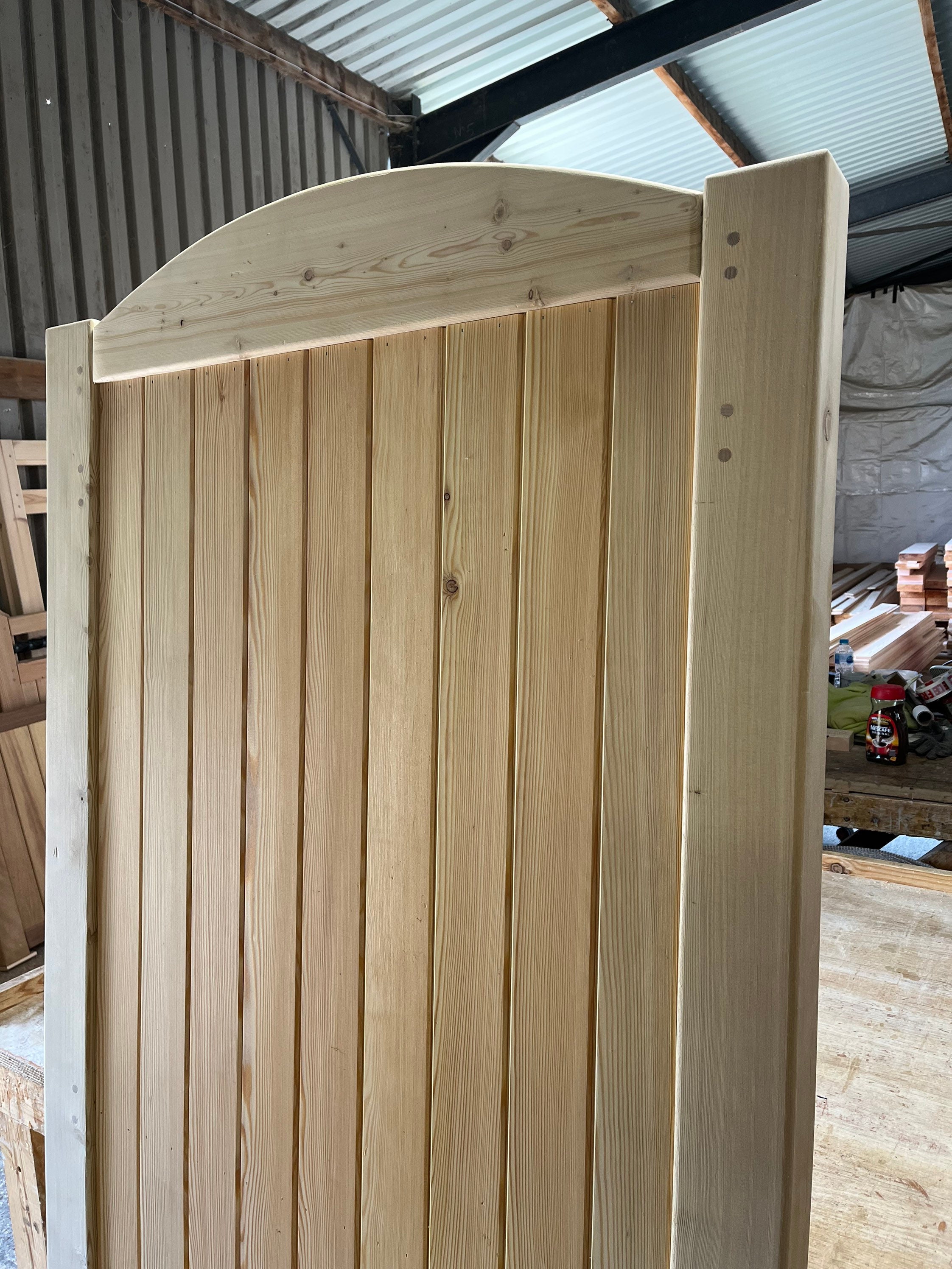 Wooden Gate for Home Arch Curve Top Iroko or Sapele Hardwood Garden ...