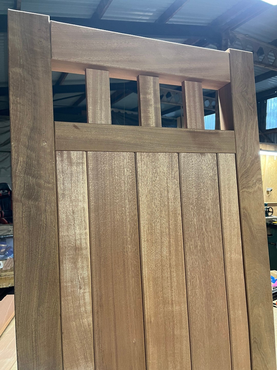Wooden Garden Gate Flat Top Pretty Hardwood Gates 70mm Iroko Sapele ...