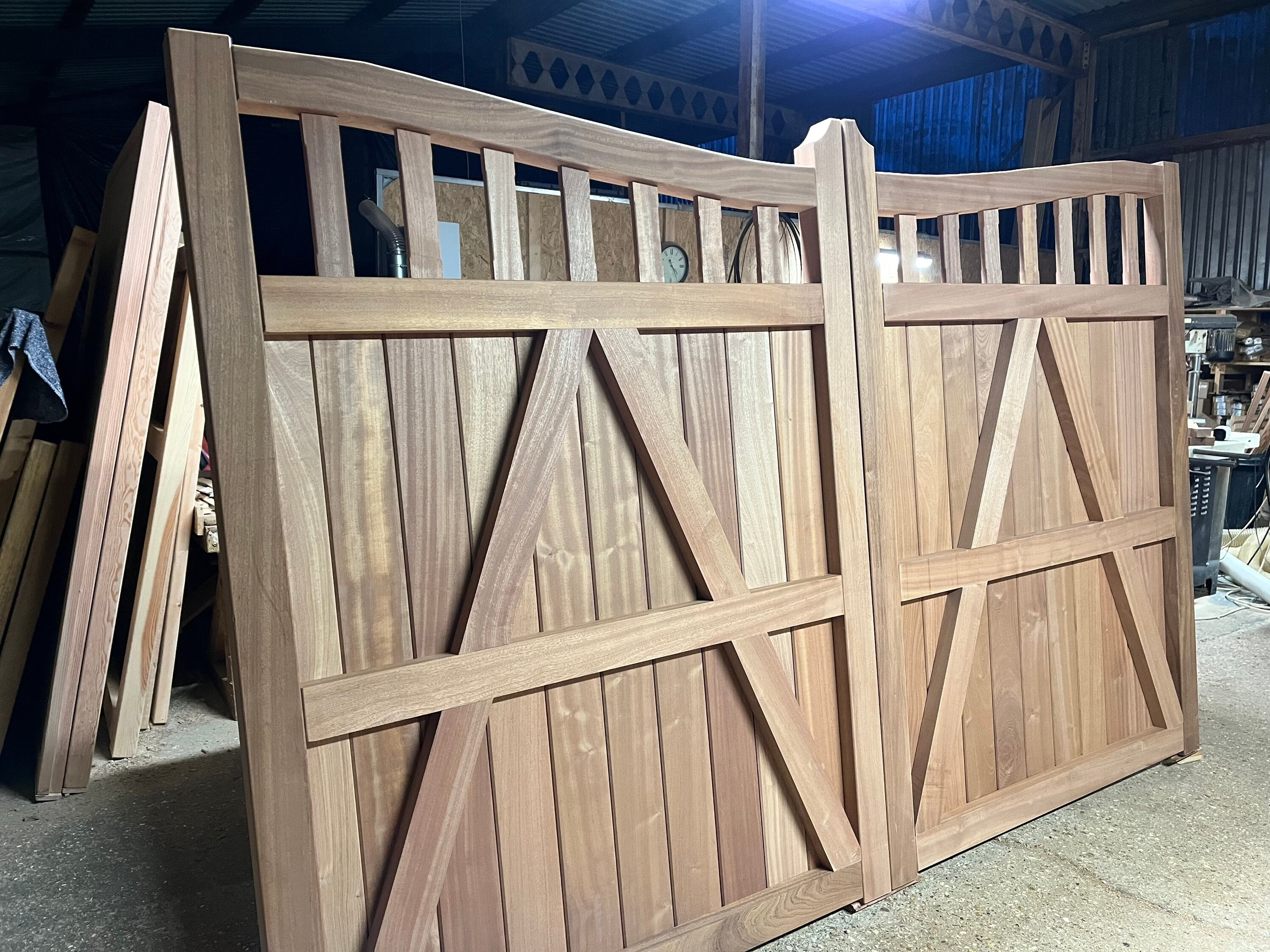 Wooden Driveway Gates New Iroko or Sapele Hardwood Bespoke - Etsy