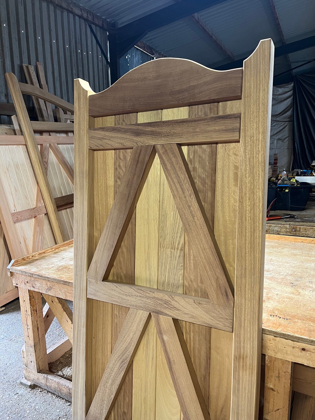 Wooden Garden Gate With A Swan Neck Hardwood Iroko or Sapele Side ...