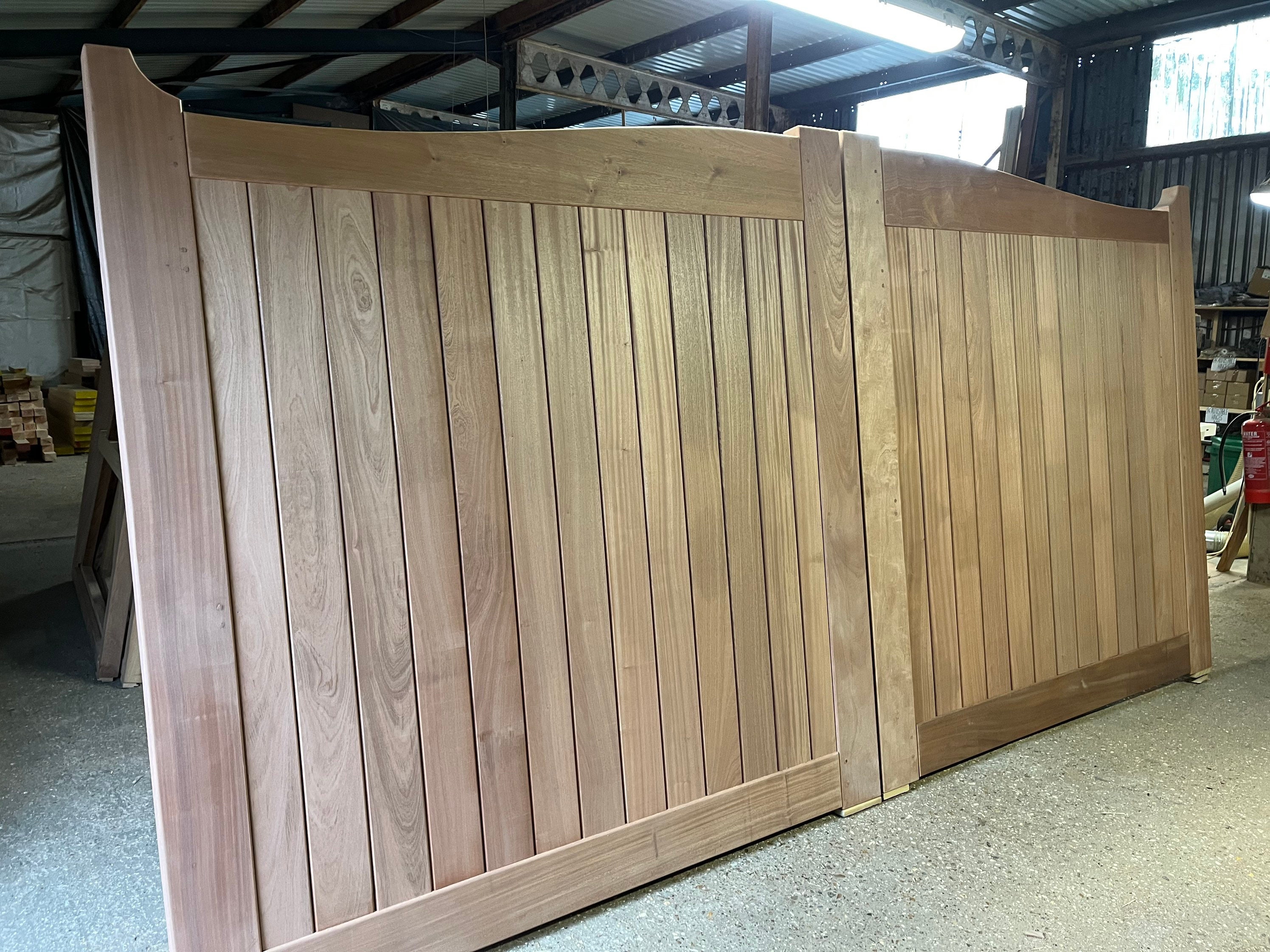 Hardwood Driveway Gates 6” Timber Frame Construction in Sapele Custom ...