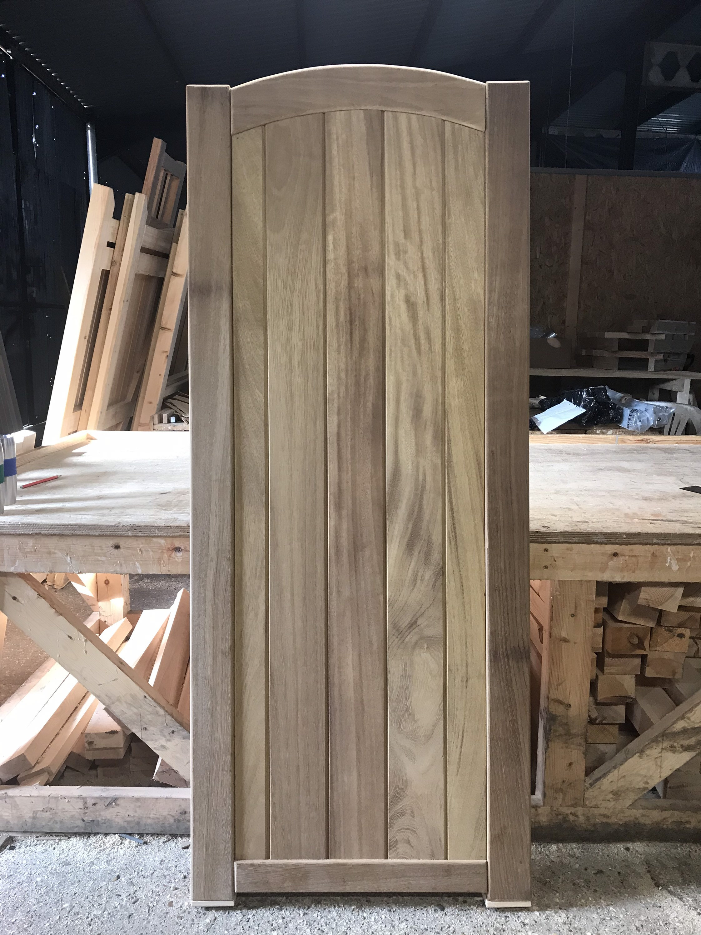 Wooden Gate Arch Top Hardwood Gates 70mm Iroko or Sapele Garden Gates ...