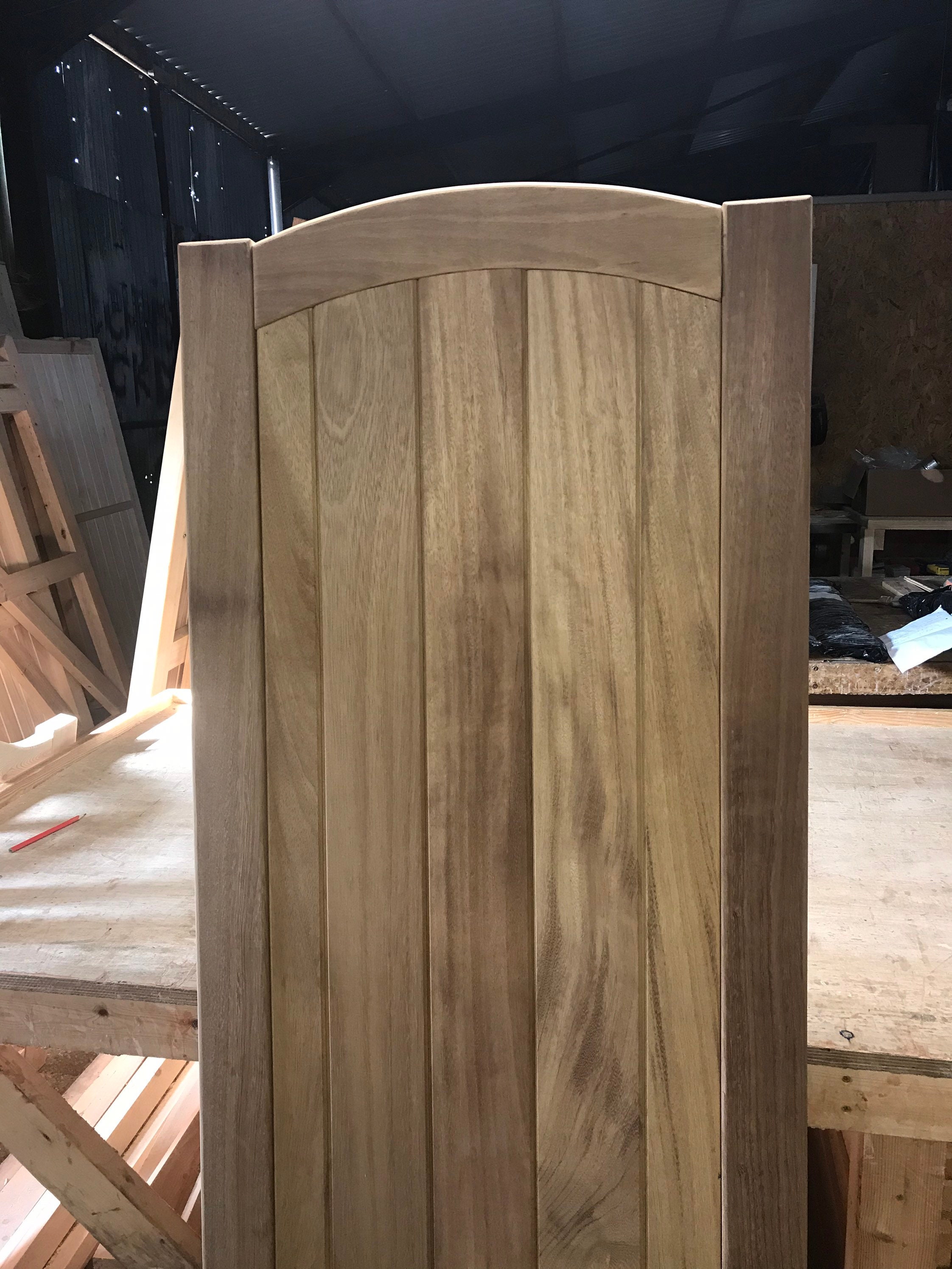 Wooden Gate Arch Top Hardwood Gates 70mm Iroko or Sapele Garden Gates ...