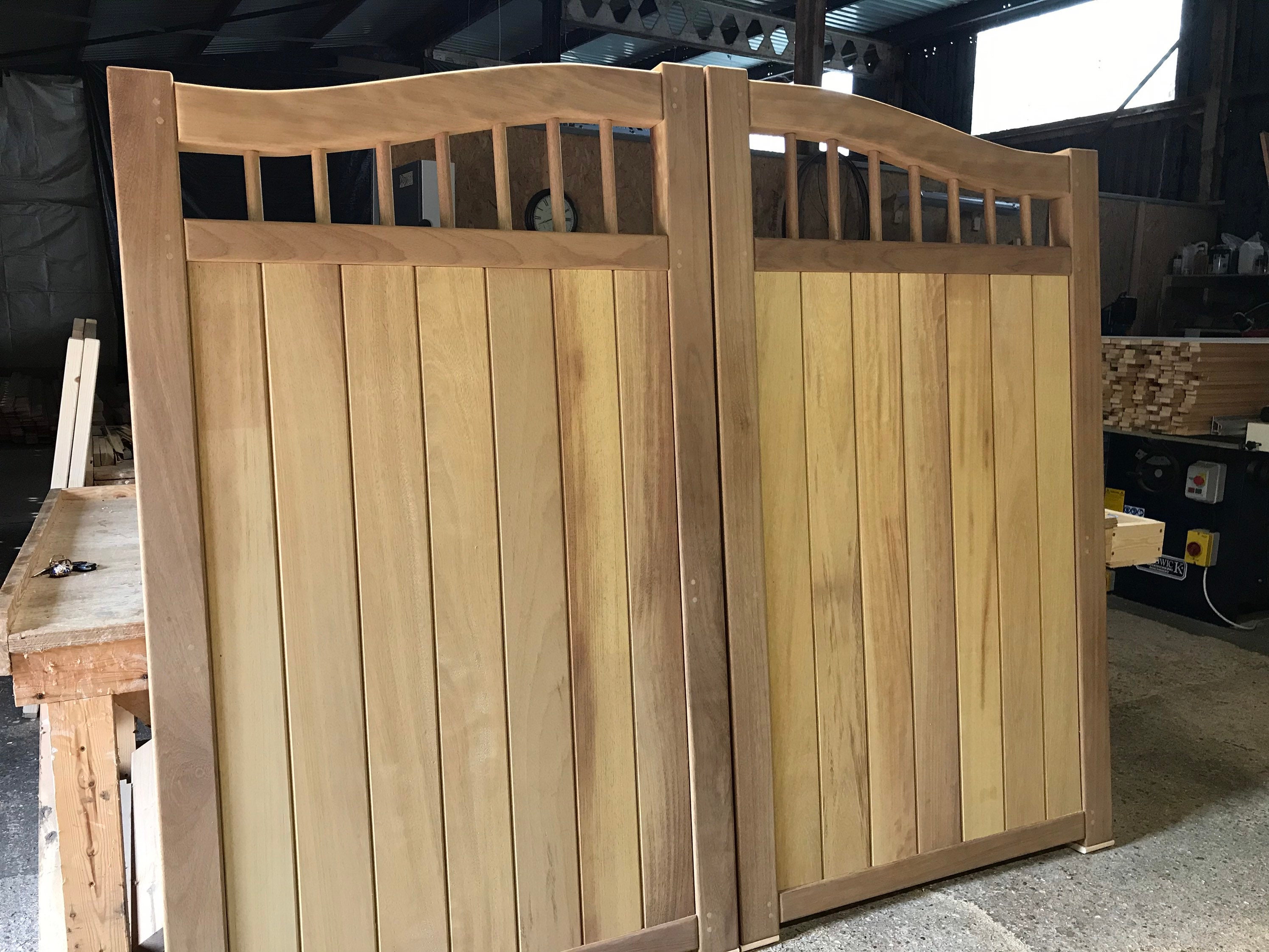 Wooden Driveway Gates New Iroko or Sapele Hardwood Bespoke - Etsy UK