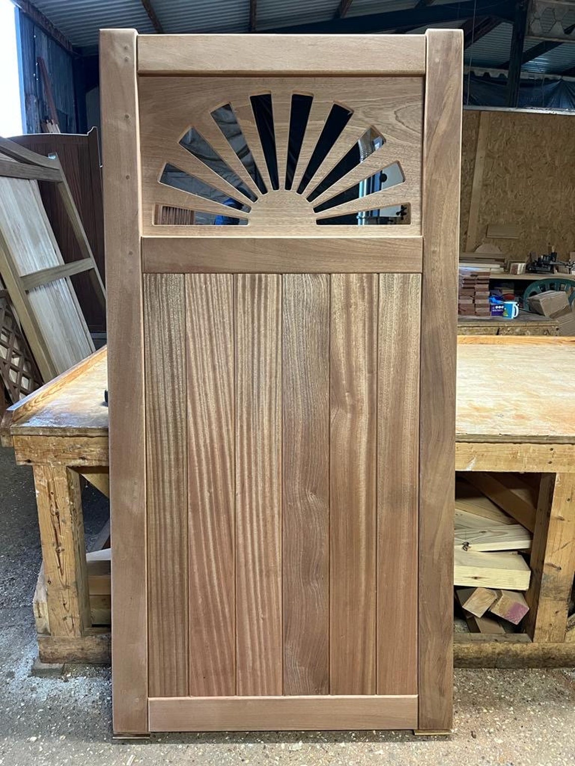 1920s Sunshine Gate Heavy Duty 70mm Sapele Hardwood Custom Made Sizes ...