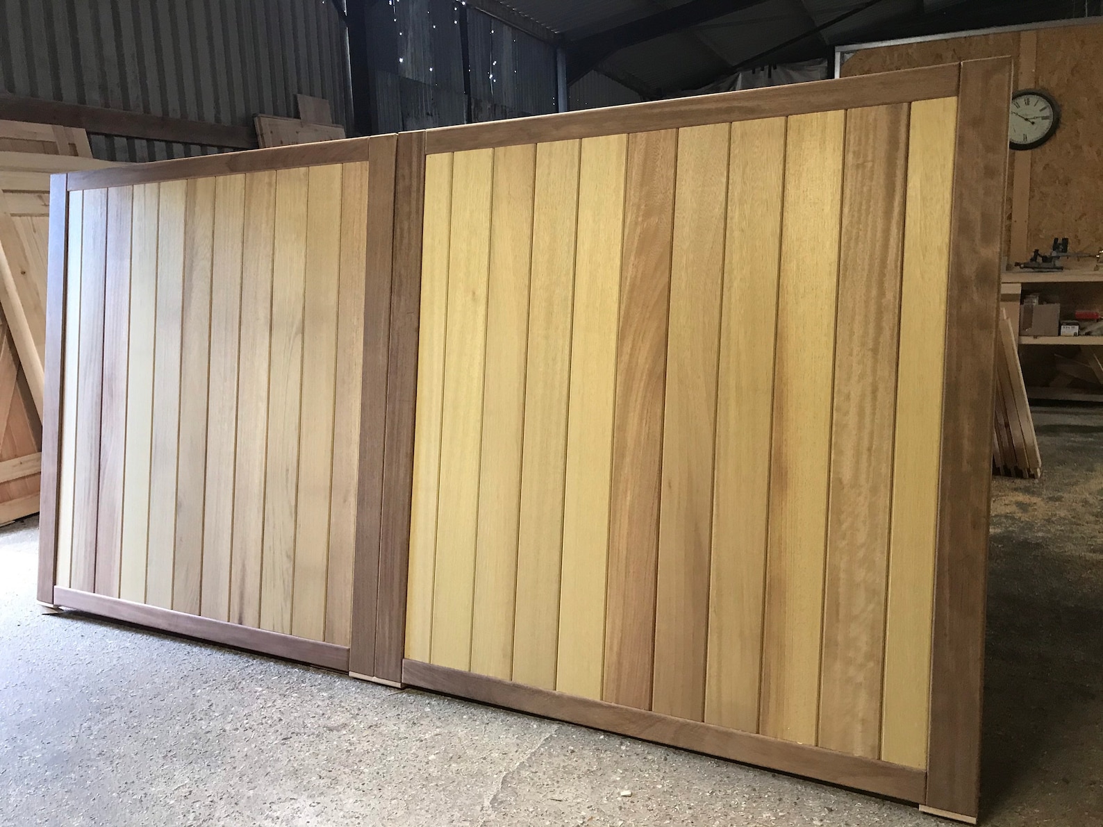 Wooden Driveway Gates in Iroko or Sapele Hardwood Flat Top - Etsy