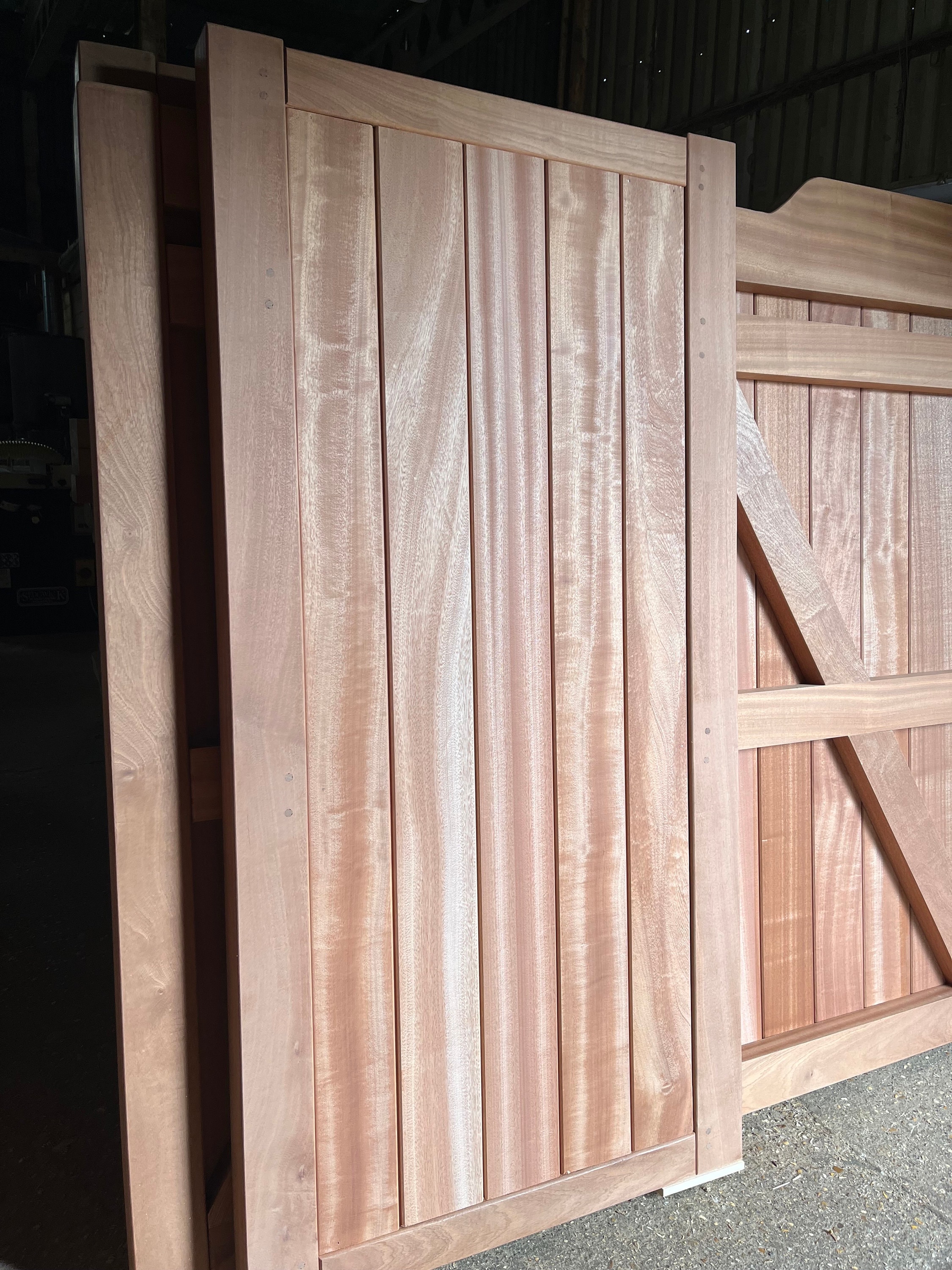 Wooden Driveway Gates Iroko or Sapele Hardwood Timber Custom Made Sizes ...