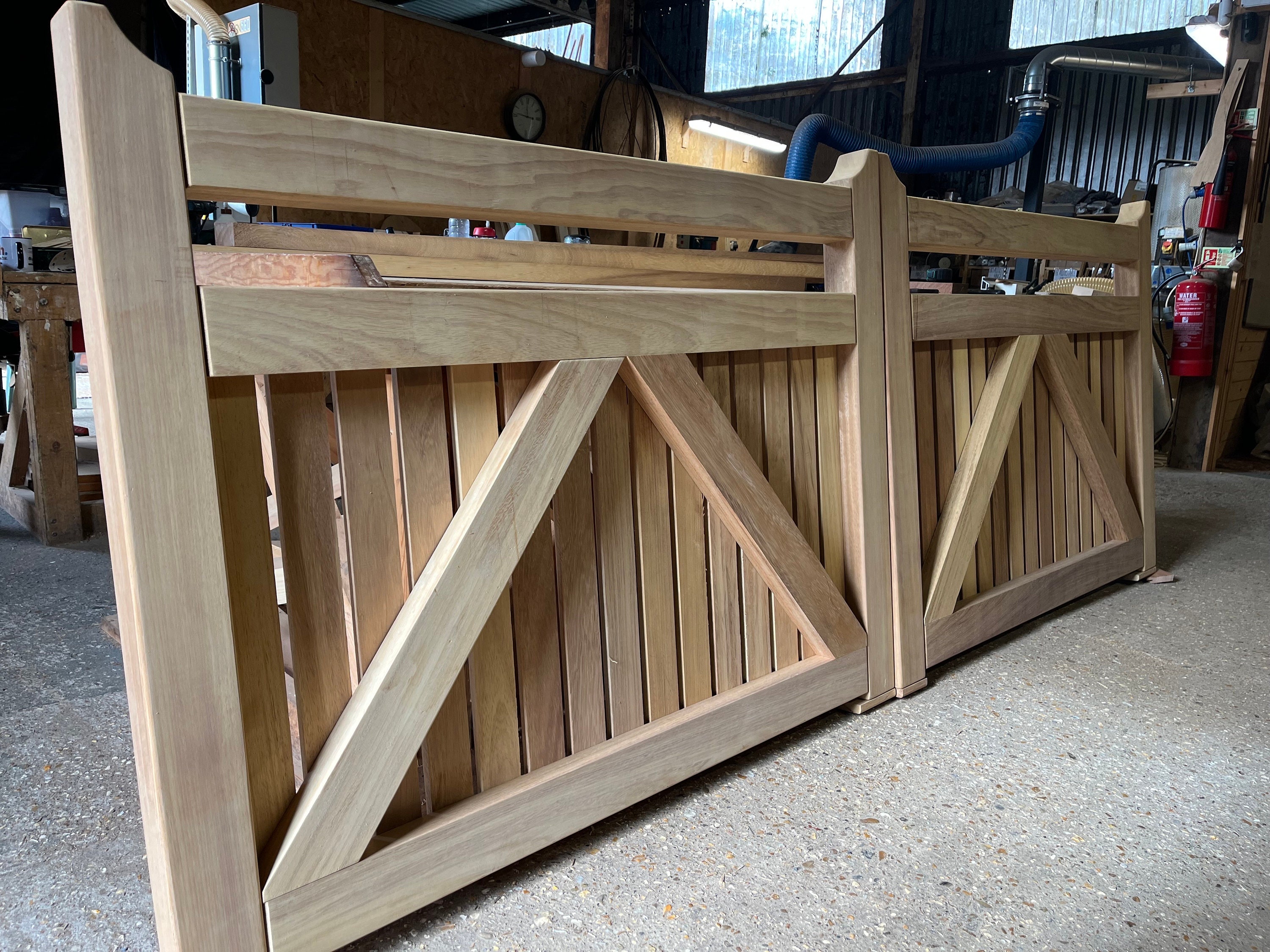 Driveway Gates in Hardwood Iroko or Sapele Timber Custom Made - Etsy