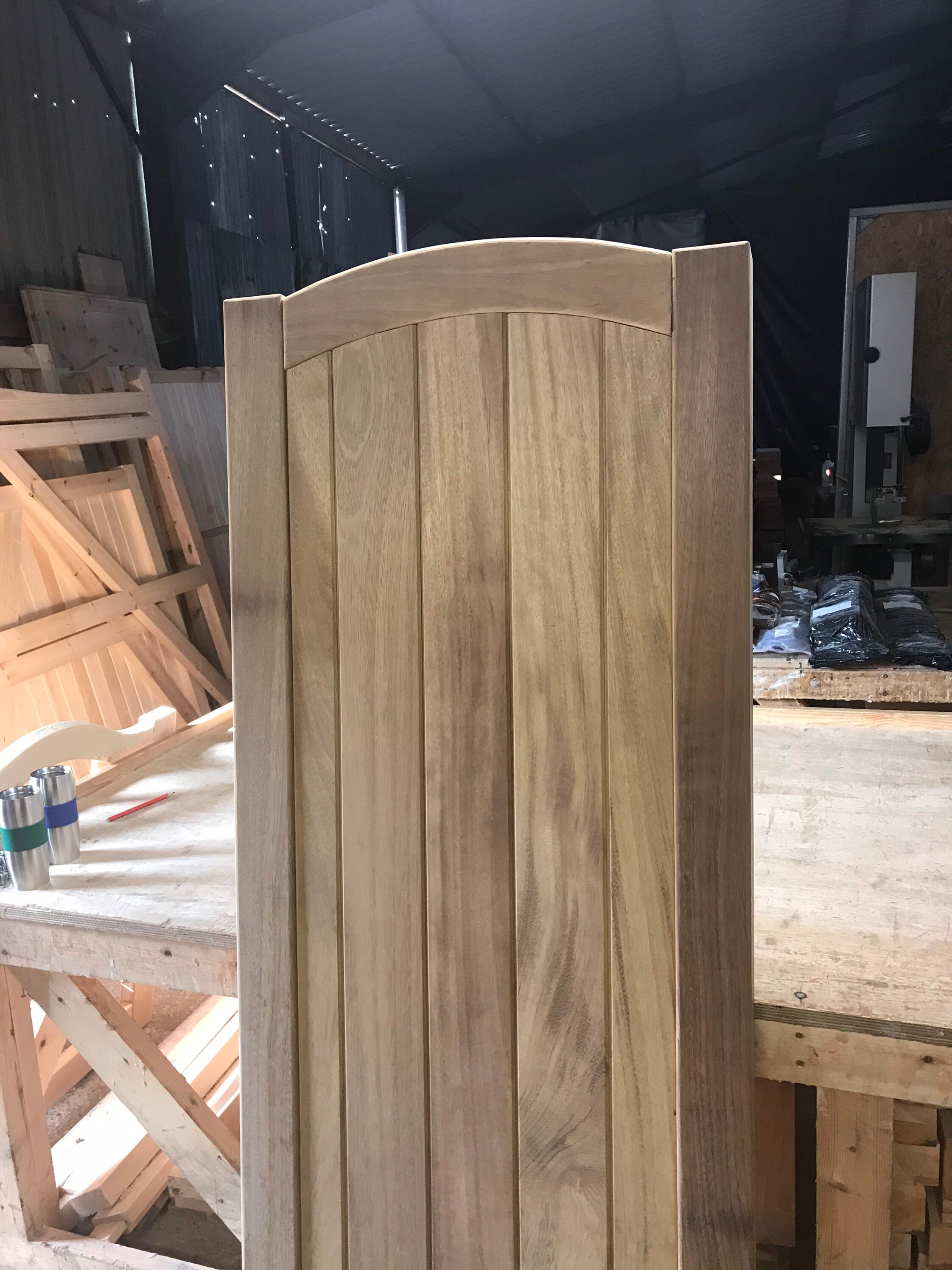 Wooden Gate Arch Top Hardwood Gates 70mm Iroko or Sapele Garden Gates ...