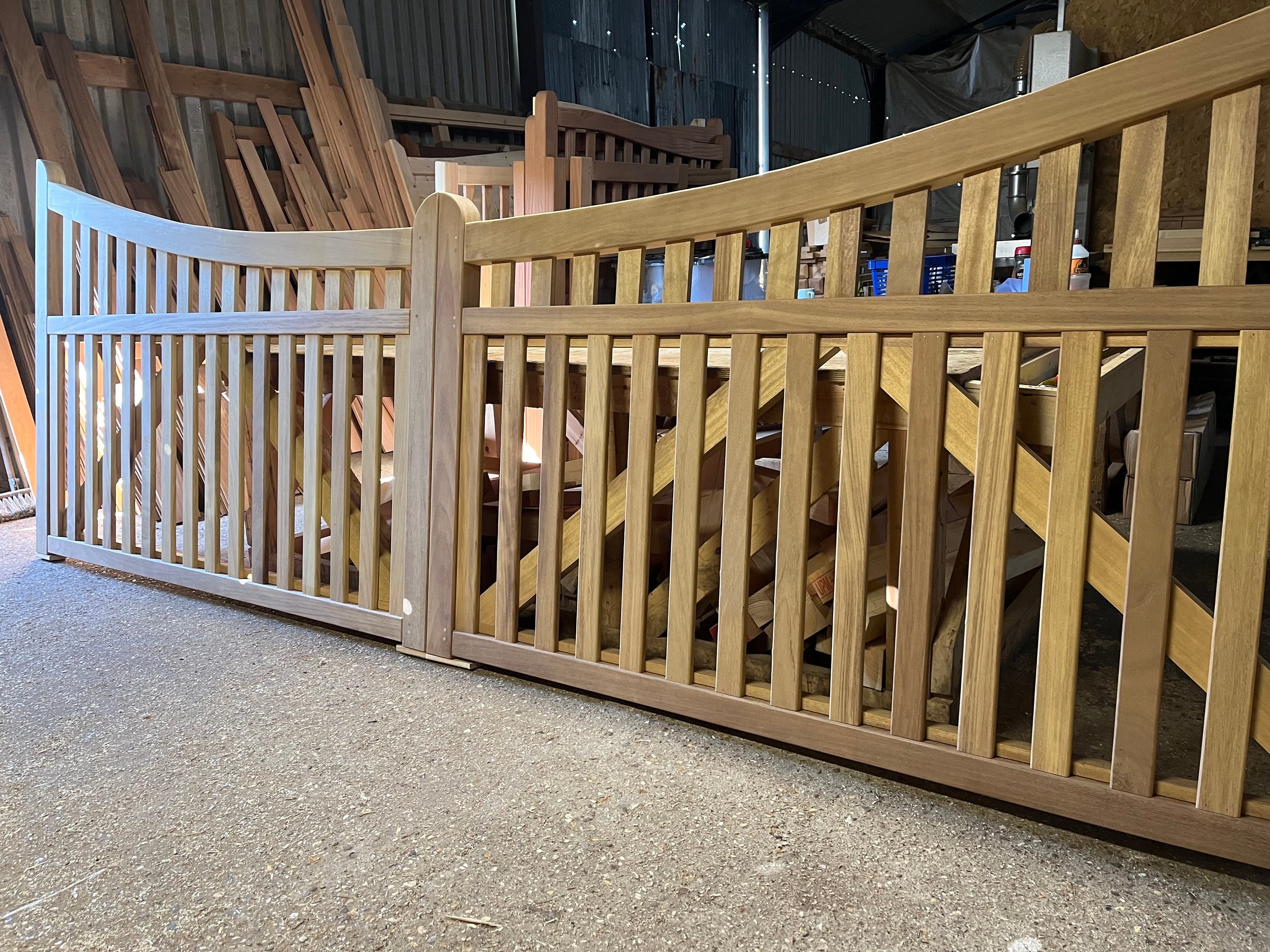 Wooden Driveway Gates in Iroko or Sapele Hardwood Custom Made Sizes ...