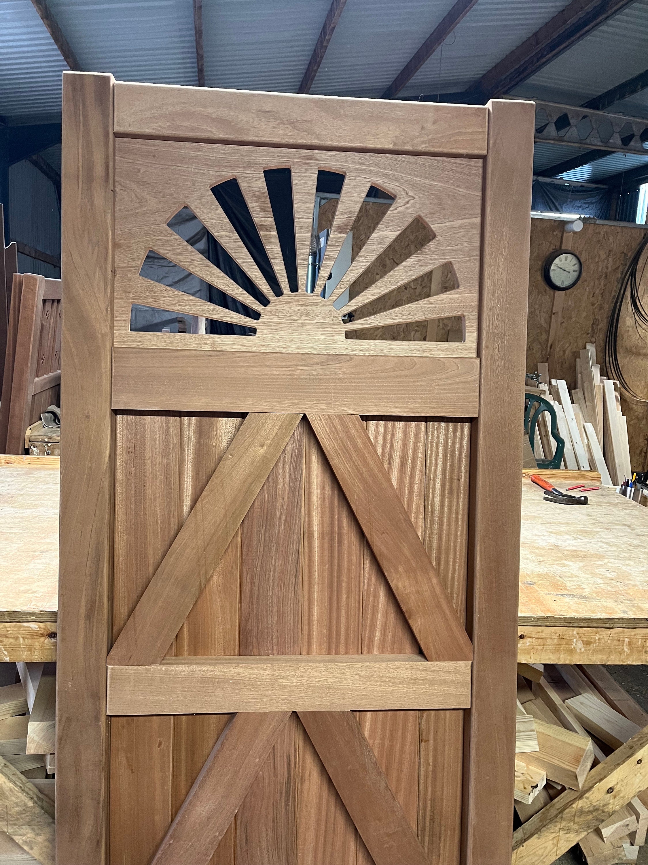 1920s Sunshine Gate Heavy Duty 70mm Sapele Hardwood Custom Made Sizes ...
