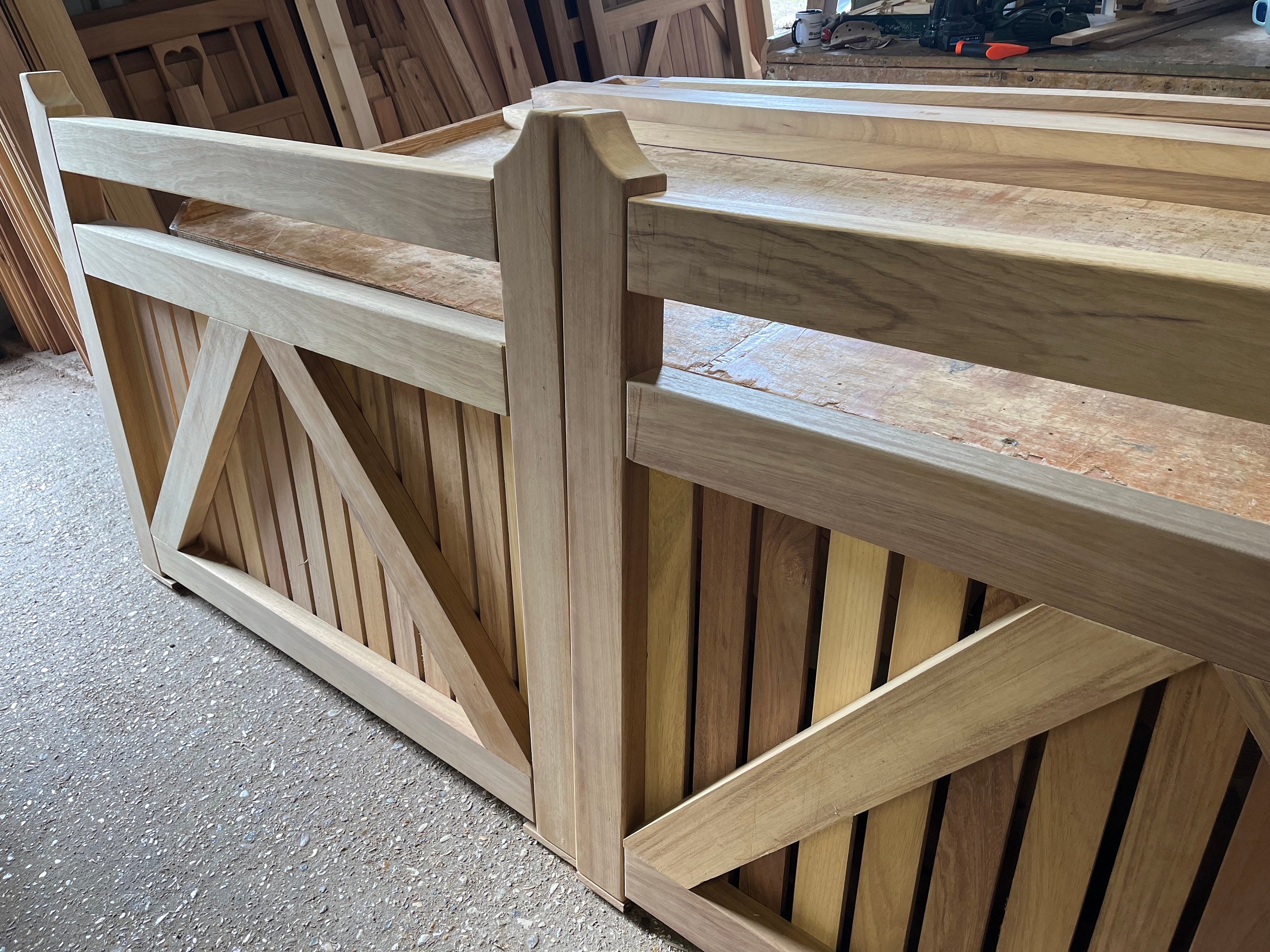 Driveway Gates in Hardwood Iroko or Sapele Timber Custom Made - Etsy