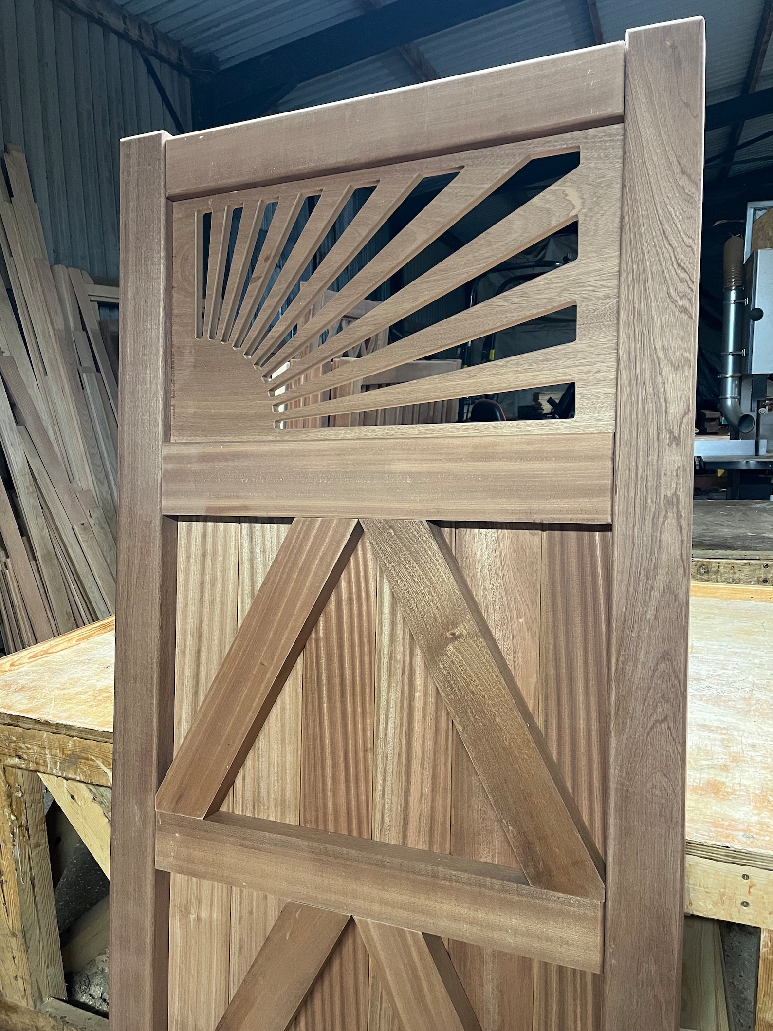 1920’s Art Deco Sunrise Gate Heavy Duty 70mm Sapele Hardwood Custom ...